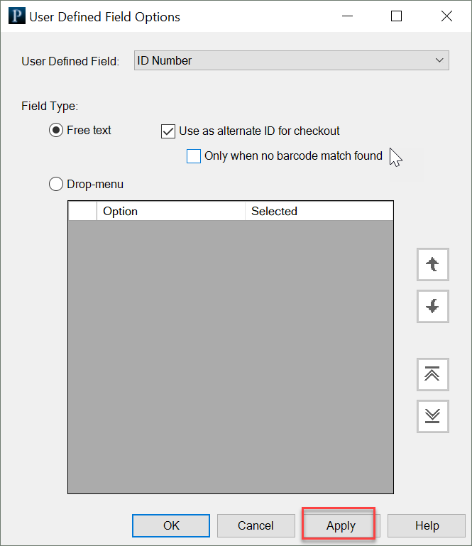Setting Up Free Text User-Defined Fields for Use as Alternate IDs