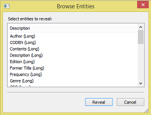 Select bibliographic entities for display and edit labels