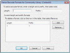 Define a patron barcode format
