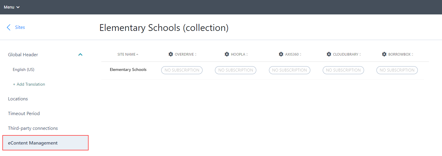Configure econtent for consortia collection sites